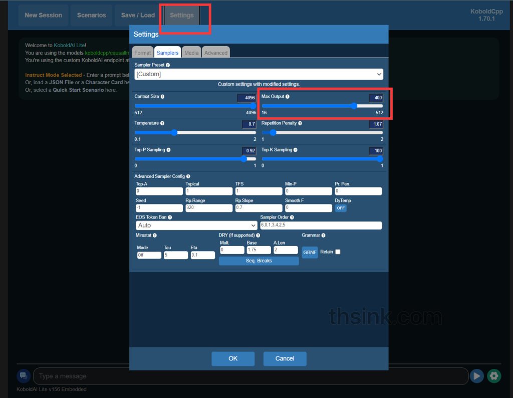 使用KoboldCpp简单运行本地大语言模型，替代ChatGPT生成NSFW文本-THsInk